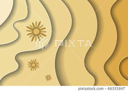 Summer time, stylish yellow background paper cut. - Stock Illustration ...
