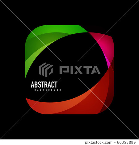 Geometric logo template, flowing waves with text - Stock Illustration ...