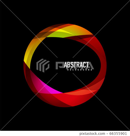 Geometric logo template, flowing waves with text - Stock Illustration ...