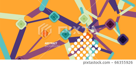 Abstract square dot connections, flat style... - Stock Illustration ...