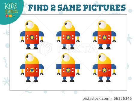 Find two same pictures kids game vector... - Stock Illustration ...