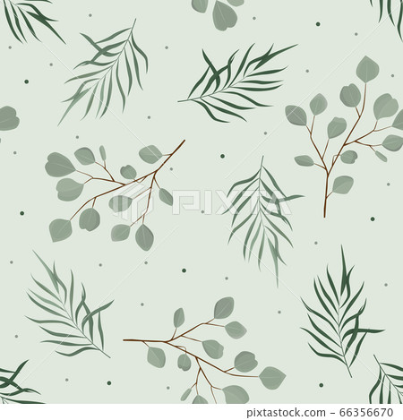Abstract seamless pattern with leaves. Vector - Stock Illustration ...