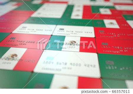 Flag of Mexico on bank cards. National banking... - Stock Illustration ...
