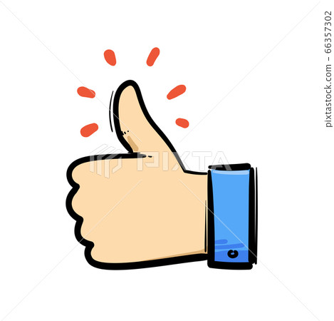 Doodle illustration of a thumb. Isolated Vector - Stock Illustration ...