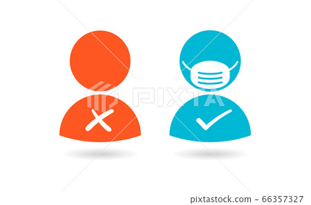 The abstract sign of red man without a mask and - Stock Illustration ...