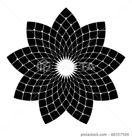 Geometric floral pattern. Circle design element. - Stock Illustration ...