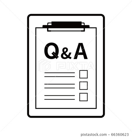 Questionnaire Q&A Simple clipboard Black and... - Stock Illustration ...