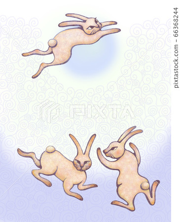 Zodiac rabbit and wave background - Stock Illustration [66368244] - PIXTA