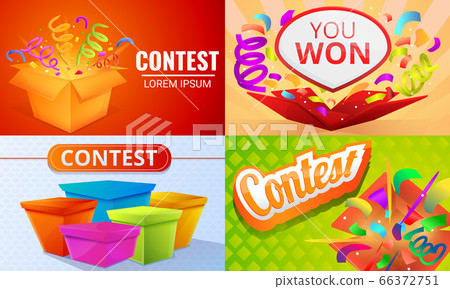 Contest banner set, cartoon style - Stock Illustration [66372751] - PIXTA