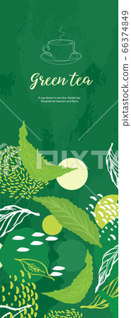 Vertical background for tea design. Tea shop. A... - Stock Illustration ...