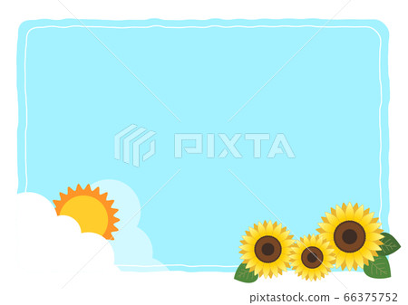 Sunflower and sun frame - Stock Illustration [66375752] - PIXTA