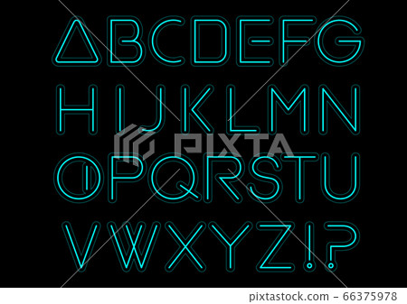 Blue light vector alphabet font. Neon Letters. - Stock Illustration ...