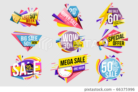 Discount sticker and price label set template - Stock Illustration ...