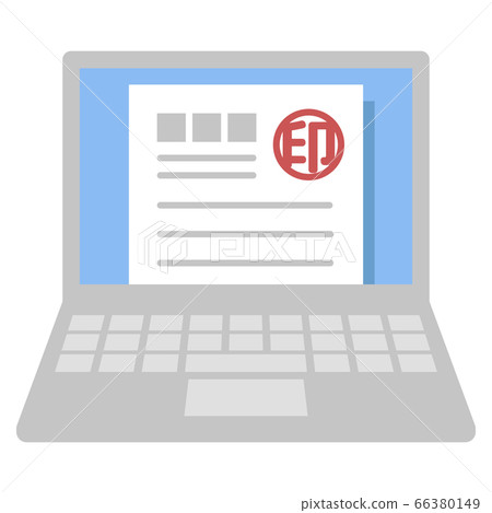Electronic seal (notebook computer) - Stock Illustration [66380149] - PIXTA