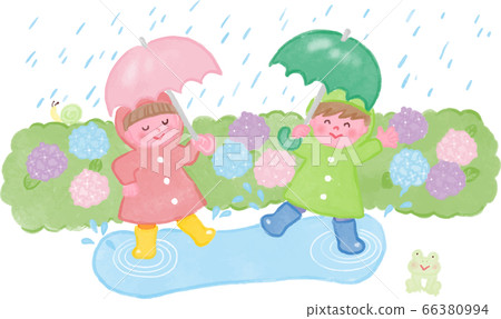 Watercolor style rainy day - Stock Illustration [66380994] - PIXTA