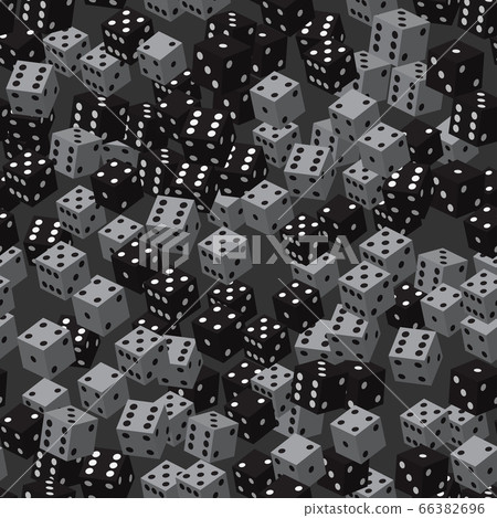 Black Gray Dice Seamless Pattern, 3D Illustration - Stock Illustration ...