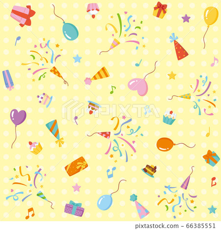 Party icon pattern (yellow background/with dots) - Stock Illustration ...
