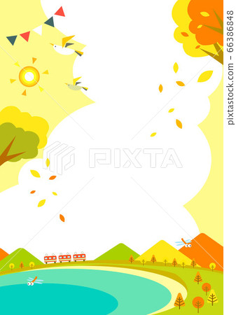 Autumn outing frame - Stock Illustration [66386848] - PIXTA