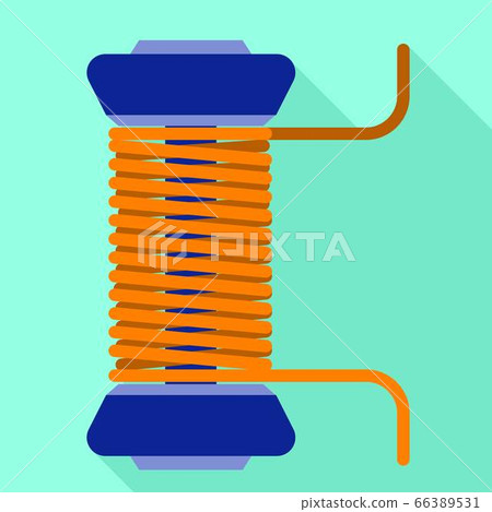 Magnetic coil icon, flat style - Stock Illustration [66389531] - PIXTA
