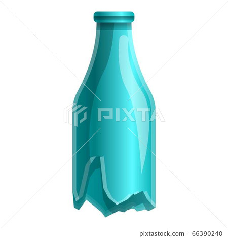 Broken glass bottle icon, cartoon style - Stock Illustration [66390240 ...