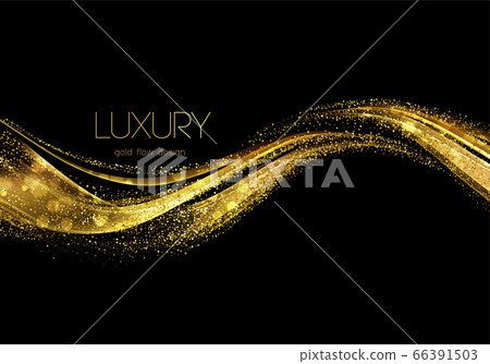 Abstract shiny color gold wave design element - Stock Illustration ...