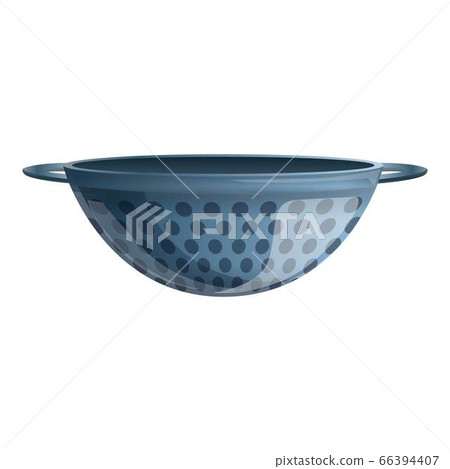 Steel round colander icon, cartoon style - Stock Illustration [66394407 ...