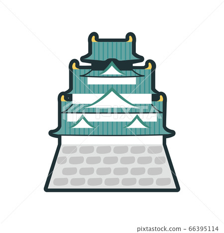 Image icon of the castle of Osaka famous place. - Stock Illustration ...