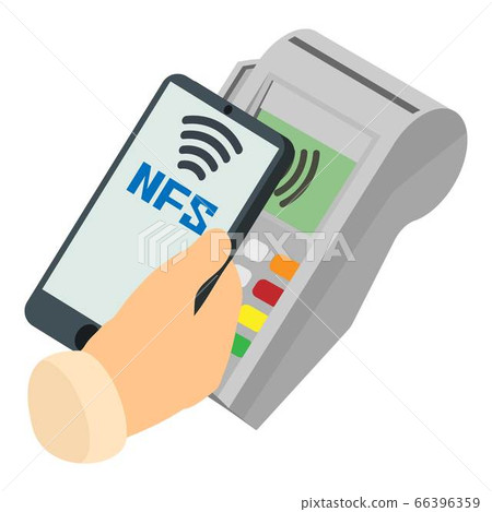 Nfc payment icon, isometric style - Stock Illustration [66396359] - PIXTA