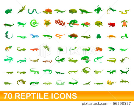 70 reptile icons set, cartoon style - Stock Illustration [66398557] - PIXTA