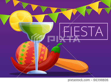 Night fiesta concept banner, cartoon style - Stock Illustration ...