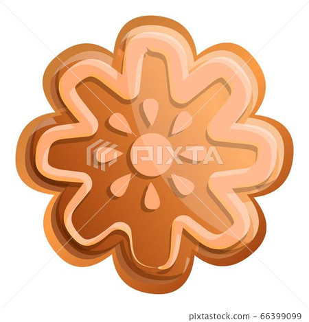 Snowflake gingerbread icon, cartoon style - Stock Illustration ...