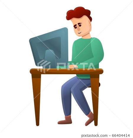 Computer addiction icon, cartoon style - Stock Illustration [66404414 ...