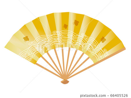 Golden fan illustration - Stock Illustration [66405526] - PIXTA