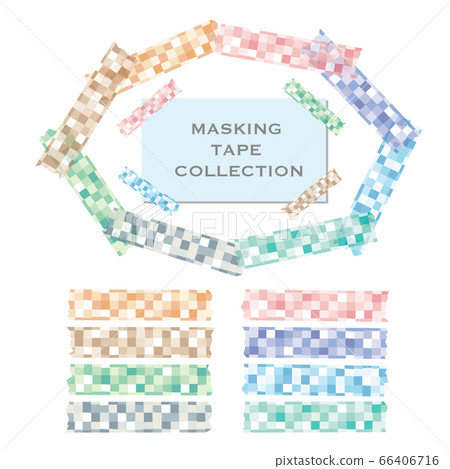 Masking tape set Handwritten square pattern - Stock Illustration ...
