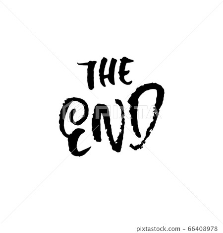 The end. Hand drawn dry brush lettering... - Stock Illustration ...