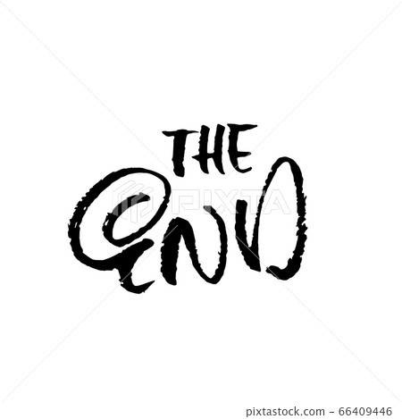 The end. Hand drawn dry brush lettering... - Stock Illustration ...