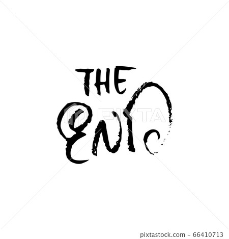 The end. Hand drawn dry brush lettering... - Stock Illustration ...