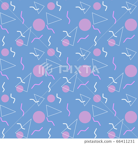 Seamless pattern blue 80s retro background - Stock Illustration ...