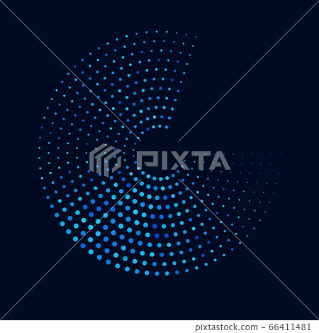 Abstract background with blue color dots in circle - Stock Illustration ...