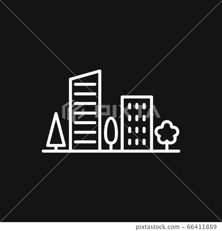 Urban vector icon, city symbol isolated on - Stock Illustration ...