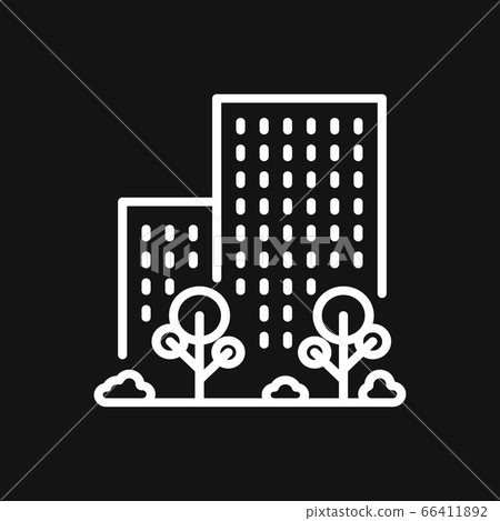 Urban vector icon, city symbol isolated on - Stock Illustration ...