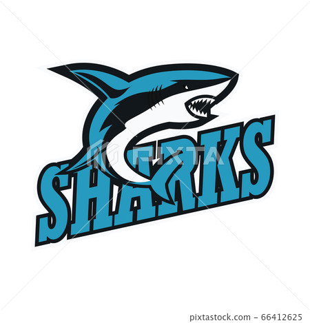 blue sharks logo with text space for your slogan - Stock Illustration ...