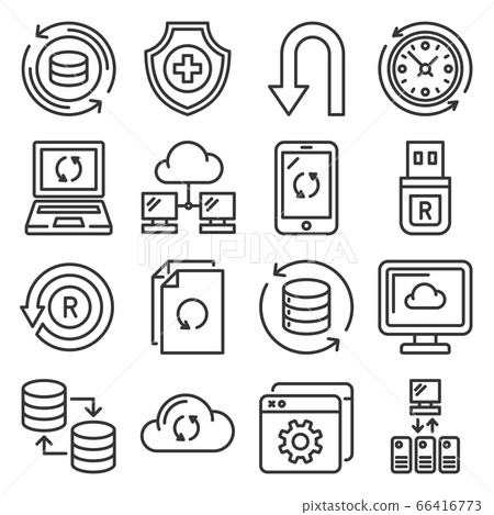 Recovery and Repair Icons Set. Line Style Vector - Stock Illustration ...