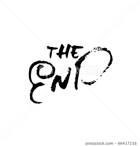 The end. Hand drawn dry brush lettering... - Stock Illustration ...