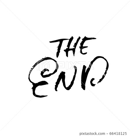 The end. Hand drawn dry brush lettering... - Stock Illustration ...
