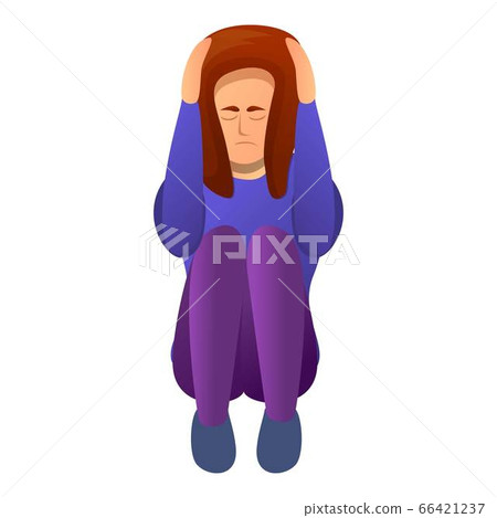 Hurt woman icon, cartoon style - Stock Illustration [66421237] - PIXTA