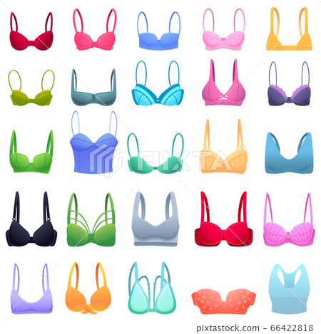 Bra icons set, cartoon style - Stock Illustration [66422818] - PIXTA