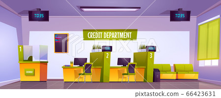 Credit department interior in bank office - Stock Illustration ...