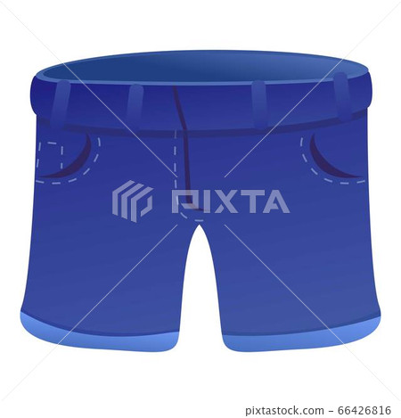 Overall jeans shorts icon, cartoon style - Stock Illustration [66426816 ...