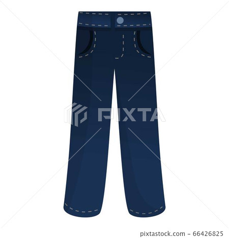 Black blue jeans icon, cartoon style - Stock Illustration [66426825 ...